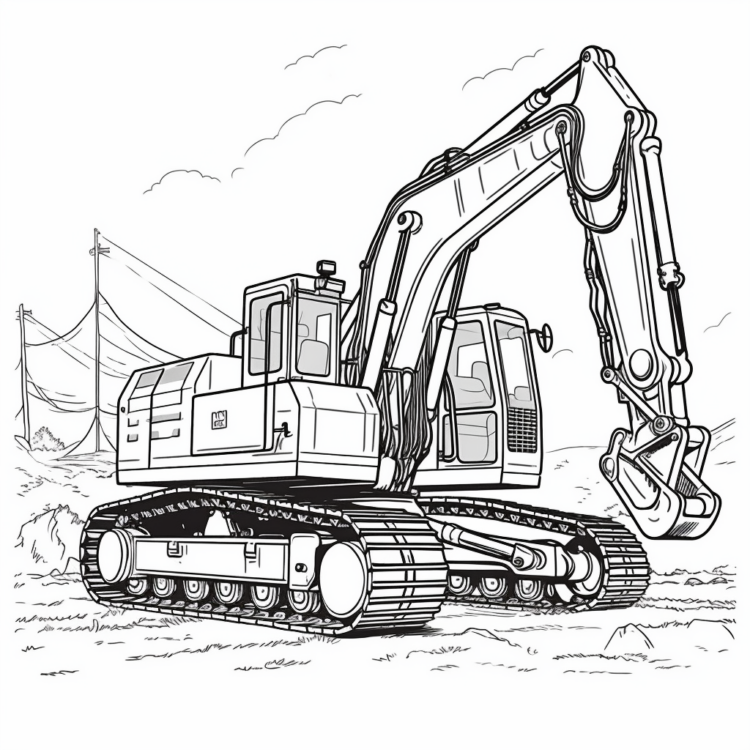 Bagger Ausmalbilder - Kostenlose Malvorlagen - Mal-O-Mat