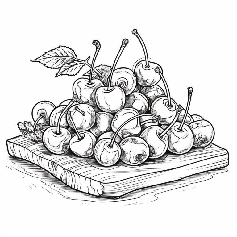 "Kirschen" Ausmalbild - kostenlos herunterladen